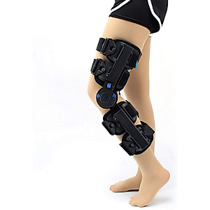 XBJYDMBDD Hinged Knee Brace ROM Knee Brace for ACL PCL Meniscus Ligament Sports Injuries Adjustable Knee Orthosis for Men Women Adjustable Knee Immobilizer