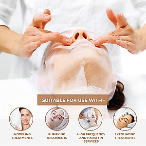 ForPro Professional Collection Precut Gauze Facial Mask, 100% Cotton Gauze, for High Frequency Facial Treatments and Masks, 100-Count