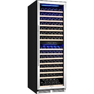 BODEGA Wine Cooler Refrigerator 24 Inch, 174 Bottle Dual Zone Wine Fridge with Double-Layer Tempered Glass Door and Temperature Memory Function,Built-in or Freestanding