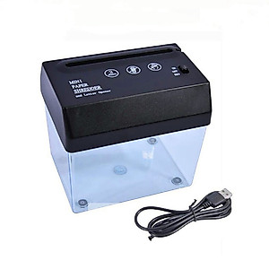 USB Paper Shredder A6 Paper Cutter with Letter Opener Mini Electric Shredder Battery Powered Paper Cutting Machine Universal Office School Home Desktop Stationery for Paper, Bills, Receipts