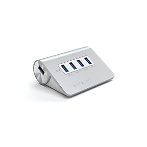 Satechi 4 Port USB 3.0 Premium Aluminum Hub V2.0 for MacBook, Mac Pro, Mac Mini, iMac, Surface Pro (White Trim)