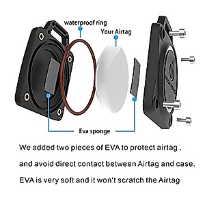 Waterproof AirTag Keychain Holder Case,Compatible for Apple AirTag Key Ring.(black-4pack)