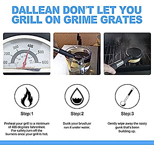 Grill Brush Cleaning kit for Outdoor Grill Cleaning 6 Pieces Replaceable Cleaning Heads, Cloth Steam Head Brass Bristle Scraper Bristle Free and Nylon Bristle 18 inches Grill Brush Grate Cleaner