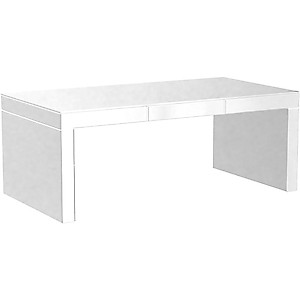 Silver Coffee Table with All Mirrored Finished, Modern Contemporary Accent Side or Coffee Table for Living Room