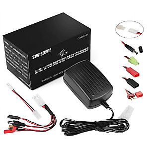 Szwisechip Delta Peak Detection NiMH/NiCd Battery Charger 3.6V-10.8V Airsoft Batteries, RC Car, RC Truck, Air Gun,RC Airplanes, for Standard/Mini Tamiya, JST, T Plug, JR FUTABA...
