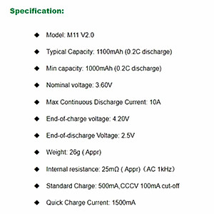 Vapcell 3.7v 1100mah Flat Top 18350 10A Discharge high Drain Li-on IMR Rechargeable Lithium Battery 2pcs