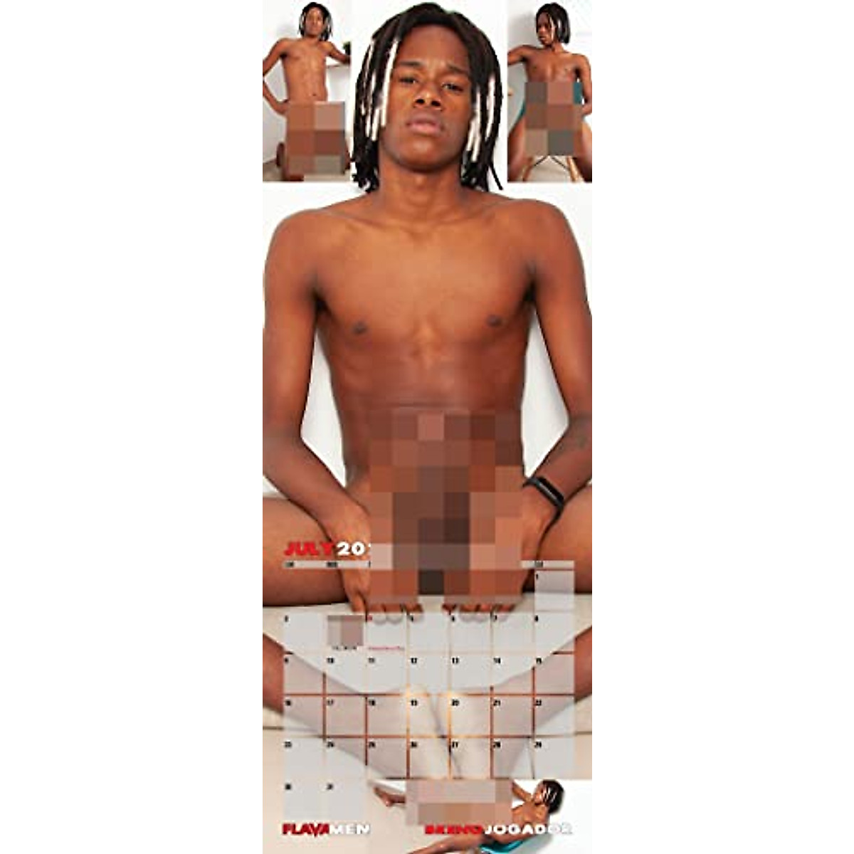 FlavaMen 2023 All Nude Black & Latin Men 13-Month Calendar 8.5 x 22 inch Wall Calendar
