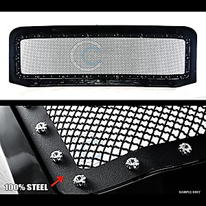Velocity Concepts Black Rivet Steel Front Grill Hood Bumper Grille Compatible with 2005-2007 F250 F350 Superduty/Ford Excursion