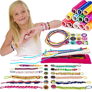 IQKidz Friendship Bracelet Making Kit - Make Bracelets Craft Toys for Girls Age 8-12 yrs, Cool Birthday Gifts for 6 7 9 10 11 Years Old Kids, Christmas Gift Set