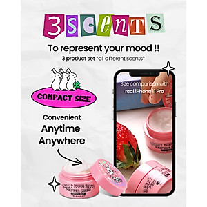 CHASIN' RABBITS Berry Good Vibes Perfume Moisturizer Face Cream | Facial Moisturizer Korean Face Cream Perfume Set | Face Moisturizer for Dry Skin Cream w/Ceramide & Strawberry Stem (0.50 oz x 3)
