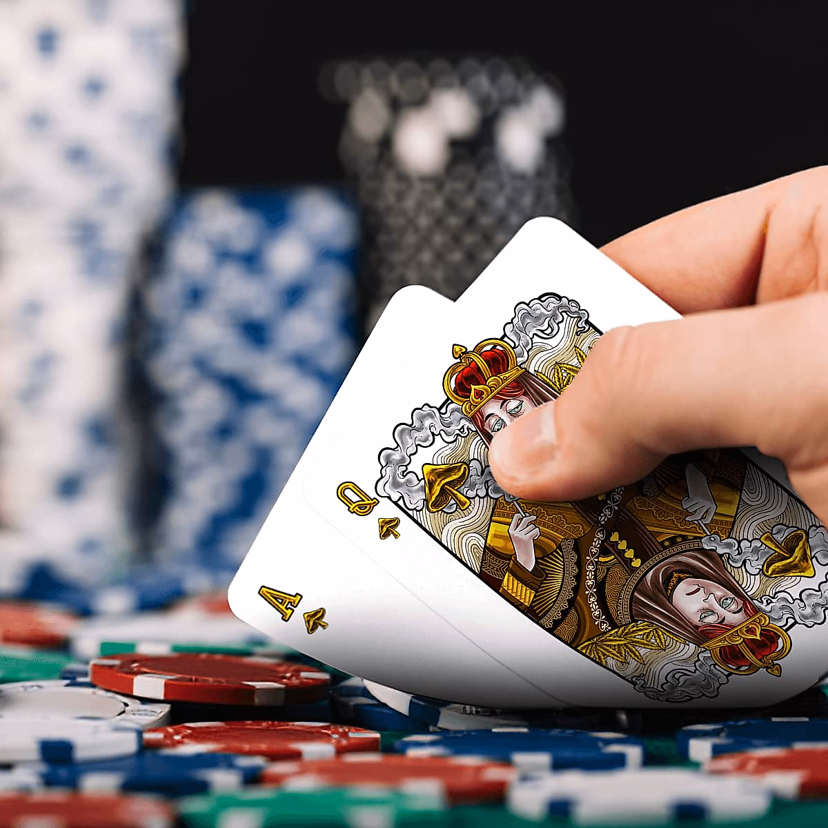 HAAKUN High Psychedelic Paper Playing Cards Beach Pool Cruise Home Lake Indoor Camping Accessories Birthday Gifts for Women Men Adults Cool Trippy Board Game Play