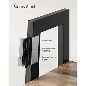 VASAGLE Ladder Shelf, 4-Tier Bookshelf, Storage Rack, Bookcase with Steel Frame, for Living Room, Home Office, Kitchen, Bedroom, Industrial Style, Camel Brown and Black ULLS144B50