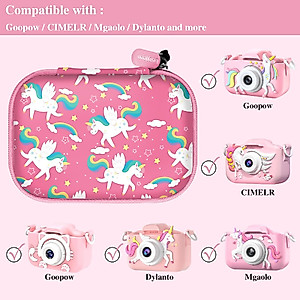 Leayjeen Kids Camera Case Compatible with Goopow/Mgaolo/CIMELR/Seckton/OZMI/Dylanto Kids Camera Toys and Children Digital Video Camera,Best Christmas and Birthday Gifts-Pink Unicorn(Case Only)