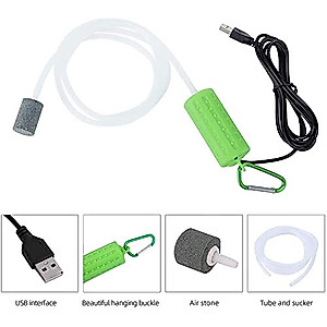 2PCS Aquarium USB Air Pump Portable Mini USB Aquarium Fish Tank Oxygen Air Pump Mute Energy Saving Fish Tank Air Pumps Green