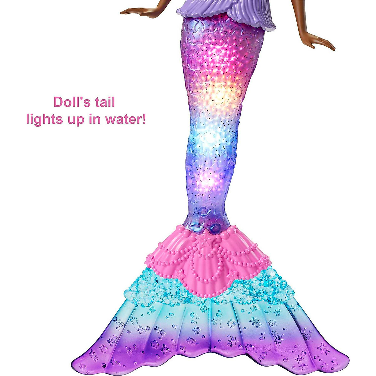 Barbie Dreamtopia Doll, Mermaid Toy with Water-Activated Light-Up Tail, Purple-Streaked Hair & 4 Colorful Light Shows