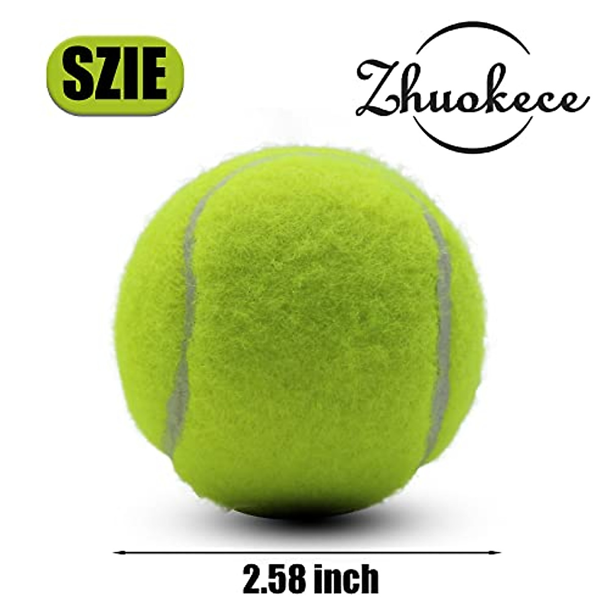 ZHUOKECE Tennis Balls, 18 Pack Training Tennis Balls Practice Balls with Mesh Bag for Easy Transport, Pet Dog Playing Balls, fit for Beginner Training Ball (Green)