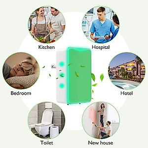 Air Purifier Plug in for Home, 2 Pack Mini Plug in Air Purifier, Portable Travel-Size Air Purifier Plug in Wall for Smell, Pet Dander, Bedroom, Hotel, Office（Green）