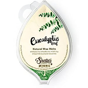 Shortie's Candle Company Eucalyptus Leaf Natural Soy Wax Melts - 1 Highly Scented 3 Oz. Bar - Made with 100% Soy and Essential Fragrance Oils - Phthalate & Paraffin Free, Vegan, Non-Toxic