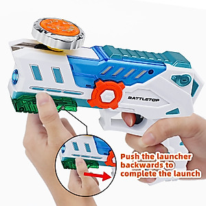 Bey Battling Top Burst Gyro Toy Set with 4 Spinning Top Burst Gyros 1 Toy Launchers Combat Battling Game Gifts for Boys Children Kids Ages 6+