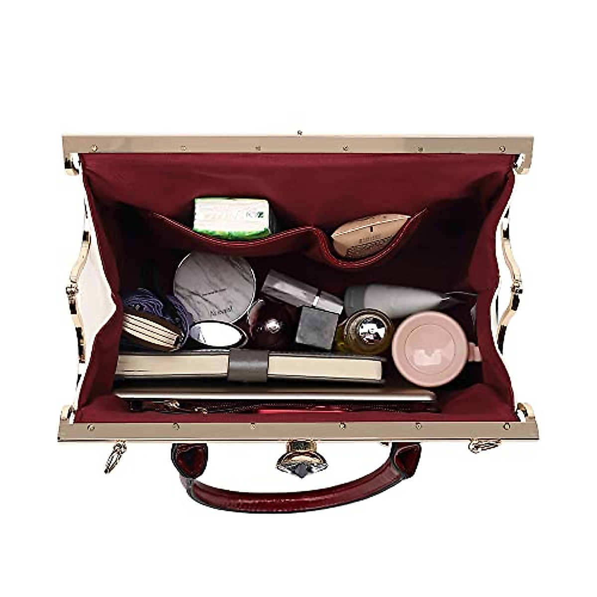 Style Strategy red patent leather 2in1 purses for women handbag with wallet Satchel pattern Shoulder crossbody bags for women