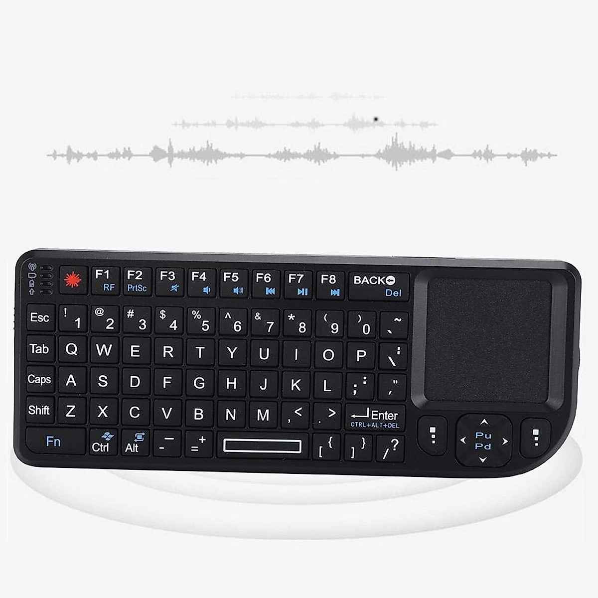2.4GHz Wireless Touchpad Keyboard, Super Thin&Lightweight Rechargeable Ultra Mini Thin USB Backlit Keyboard, Plug and Play Fits for HTPC, for PS3/4