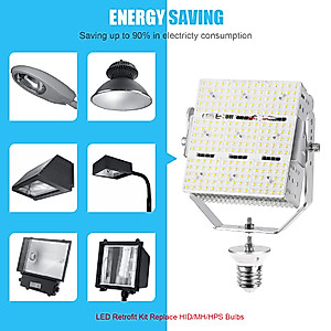 150W LED Retrofit Kit for Shoebox (650W MH/HPS Replacement) 100-277V 5000K 21750LM E39 Mogul LED Parking Lot Retrofit Lights for Tennis Court High Bay Street Area Lighting Fixture ETL Listed DLC…