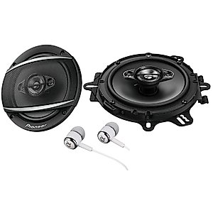 Pioneer TS-A1680F A Series 6.5" 350 Watts Max 4-Way Car Speakers Pair with Carbon and Mica Reinforced Injection Molded Polypropylene (IMPP) Cone Construction