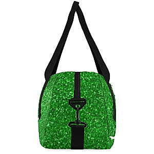 Personalized Custom Kids Duffel Bags, Customized Gifts Sports Gym Bag Custom Name Girls Dance Bag Overnight Weekender Sleepover Carry On Travel Tote Bag for Girls, Green Glitter Dance
