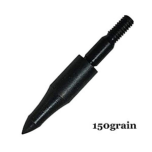 JJZS 24 Pack 150 Grain Field Points & Arrow Inserts kit - Steel 150 Grain Field Point, Aluminum Carbon Arrow Inserts, Field Tips Archery Points Practice Tips for Arrows Arrow Tips Inserts