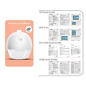 Wearable Manual Breast Pump︱2oz Milk Catcher︱Hands Free︱Easy to Wash︱Nature Suction︱No Milk Leakage︱Duckbill Suction Piece︱Comfortable for Long Wear︱Air Valve︱Use with Wearable Electric Pump (2Pcs)