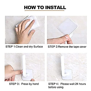 6Pcs Utility Hooks, Adhesive Hooks, Multi-Purpose Wall-Mounted Hooks, Bathroom Towel Hooks, Toilet Paper Towel Hooks, Hooks for Kitchen, Bedroom, and Living Room