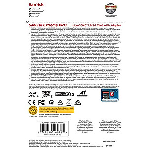 SanDisk Extreme Pro MicroSDXC UHS-I U3 A2 V30 64GB + Adapter