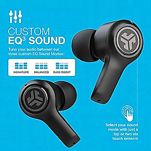 JLab Audio JBuds Air Executive True Wireless Bluetooth Earbuds + Charging Case - Black - C3 Calling with Dual Microphones - Long Playtime - Bluetooth 5.0 Connection - 3 EQ Settings (Renewed)