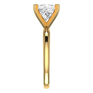 2.0 Carat Princess Cut Custom Engraving Moissanite Engagement Wedding Everlasting Ring in 14k Yellow Gold 6.75 US