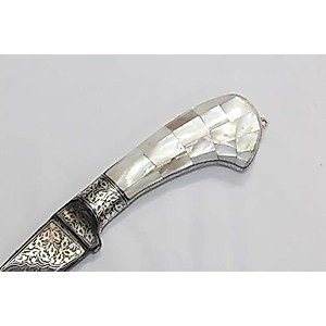 Rajasthan Gems Armor Cracker Dagger Knife Damascus Steel Blade Mother of Pearl Chip Handle B276