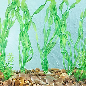 Zodaca Artificial Aquarium Plants for Fish Tanks and Aquariums (Green, 12 in, 10 Pack)