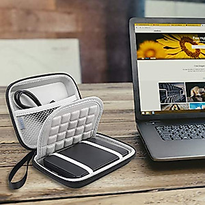 Lacdo Hard Drive Carrying Case for Western Digital WD My Passport Ultra WD Elements SE WD Gaming Portable External Hard Drive 1TB 2TB 3TB 4TB 5TB USB 3.0 2.5 Inch HDD EVA Shockproof Travel Bag, Black