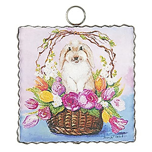 The Round Top Collection - Mini Hamilton French Lop Basket - Metal & Wood