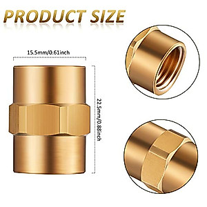 1/4 Inch RV Propane Quick Connector Adapter Full Flow Plug Brass Shutoff Valve for Propane Hose Natural Gas Accessories, Brass Pipe Fitting, Coupling, 1/4 x 1/4 Inch Female Pipe