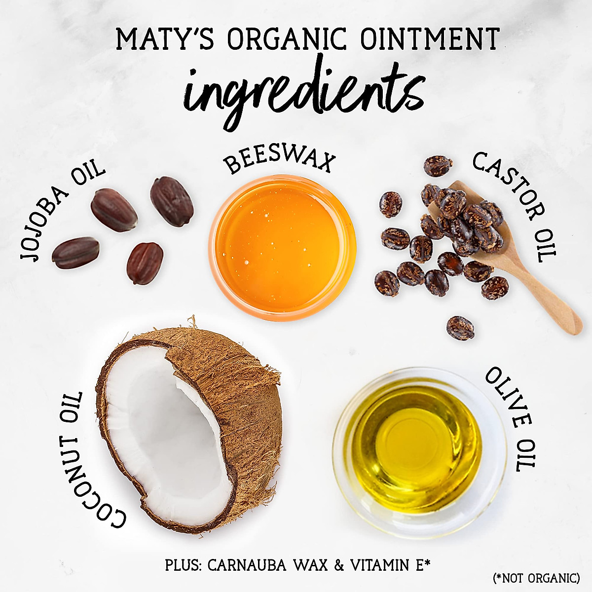 Maty's Organic Multipurpose Baby Ointment - Petroleum-Free Diaper Cream with Coconut & Jojoba Oils - 10 oz