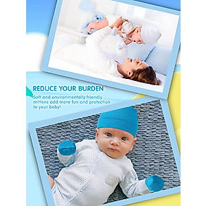 Newborn Hats and Mittens Set Unisex Baby Beanie Hats Gloves (8 Colors,16 Pieces)