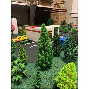 OrgMemory 70pcs Mixed Model Trees, Ho Scale Bushes with Animals Figures, Plastic Trees for Projects 1.5-6 inch(4-16 cm), Model Train Scenery