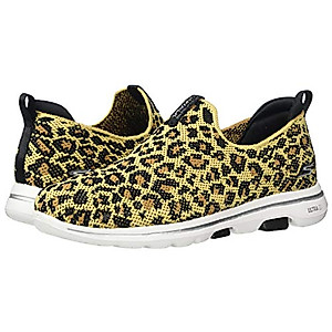 Skechers Women's Go Walk 5 - Wildlife Sneaker, Leopard, 7.5 US