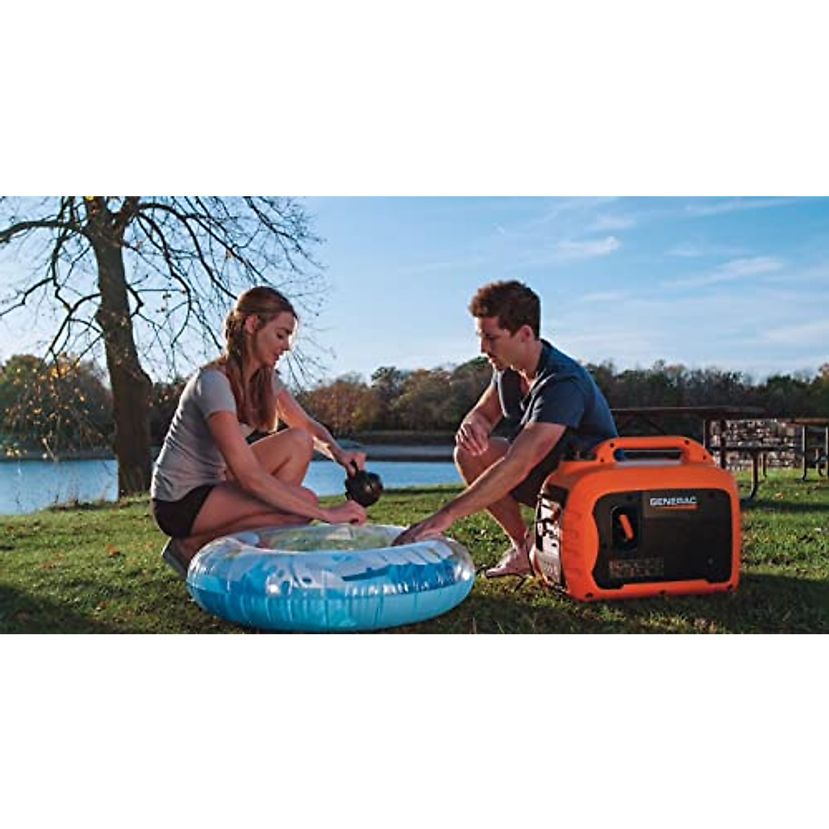 Generac GP3300i 7154 3,300-Watt Gas-Powered Portable Inverter Generator - CARB Compliant - Advanced PowerRush Technology - RV Essentials - Quiet and Compact Solution - Duplex Outlets - USB Ports