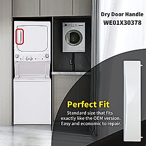 Vanshly Dryer Door Handle Compatible with GE WE01X30378 PS1177202 WE1M1068 WE01X25878 White Color,Replacement Parts,Dryer Door Handle Parts