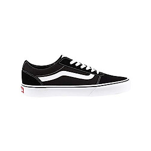 Vans Men's Ward Sneaker, Black Suede Canvas Black White C24, 14