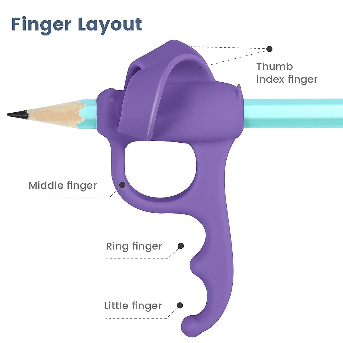 Pencil Grips for Kids Handwriting ZZWS Ergonomic 5 Fingers Pencil Grippers Posture Correction Writing Aid Grips for Toddler,Pen Grips for Beginners,School Supplies,Classroom Must Haves(4pcs)