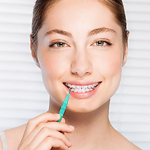 70 Pieces Interdental Brush Teeth Floss Tooth Cleaning Tool Toothpick Cleaner Dental Tooth Flossing Head Teeth Soft Dental Pick Refill Dental Flosser Oral Dental Hygiene Teeth Flossing