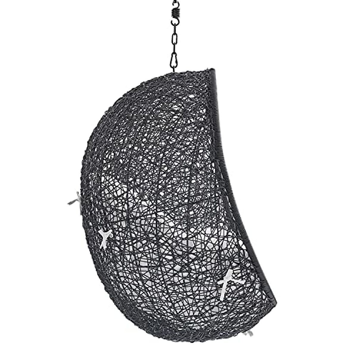 Modway EEI-3636-BLK-WHI Encase Swing Outdoor Patio Lounge Chair Without Stand, Black White