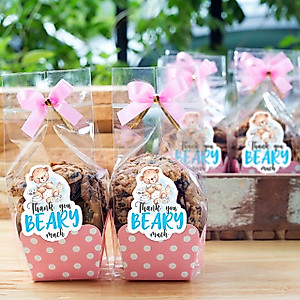 Cute Thank You Beary Much Blue Bear Boy Thank You Stickers Labels,Bear Lover Party Sticker for Boy Birthday Party Favor Label Decorations(10 in,80 Labels)